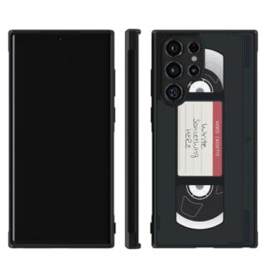 VHS Tape Video Cassette Personalized Black Rubber Phone Case Compatible With Samsung Galaxy S23 S23+ Ultra S22 S22+ S21 S21FE S21+ S20FE S20+ S20 Note 20 S10 S10+ S10e