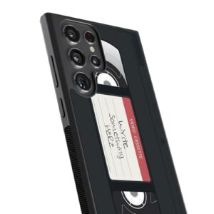 VHS Tape Video Cassette Personalized Black Rubber Phone Case Compatible With Samsung Galaxy S23 S23+ Ultra S22 S22+ S21 S21FE S21+ S20FE S20+ S20 Note 20 S10 S10+ S10e