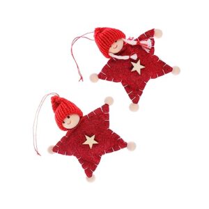 besportble 1 pair plush doll christmas tree decorations christmas decorations santa claud doll pendant christmas ball ornaments xmas hanging christmas felt ornament christmas pendants log