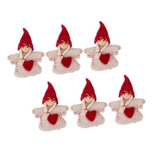 safigle 6pcs felt ornaments santa claus ornaments santa ornament christmas felt hanging ornament felt christmas doll christmas felt figures creative doll adornment adorable witch dolls