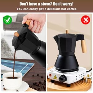 SHANGSKY Coffee Pot Electric Coffe Maker 6 Cup, Espresso Coffee Maker Cafeteras Electricas Italian Coffee Pot Espresso Makers Portable Aluminum Electric Mocha Pot Electric Moka Makers