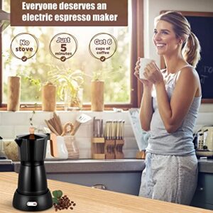 SHANGSKY Coffee Pot Electric Coffe Maker 6 Cup, Espresso Coffee Maker Cafeteras Electricas Italian Coffee Pot Espresso Makers Portable Aluminum Electric Mocha Pot Electric Moka Makers