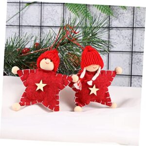 Abaodam 1 Pair Christmas Tree Ornaments Plush Baby Doll Fireplace Decor Christmas Angel Doll Christmas Stuffed Ornament Christmas Hanging Pendants Charms Christmas Pendants Felt Filler