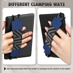 MoKo Security Hand-Strap for 6-8" Kindle eReaders Fire Tablet - Kindle/Kobo/Voyaga/Lenovo/Sony Kindle E-Book Tablet, High-Elasticity Versatile Hand Strap Lightweight Finger Grip Holder, Dark Blue