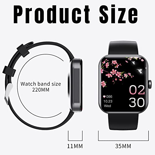 F57L Bluetooth Fashion 𝙎𝙡𝙚𝙚𝙥 𝙢𝙤𝙣𝙞𝙩𝙤𝙧𝙞𝙣𝙜 Smartwatches Temperature Sports Waterproof Men Women Smart Watch Fitness Tracker Black Silicone Couple Watches Compatible with Android iOS