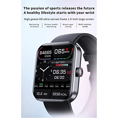 F57L Bluetooth Fashion 𝙎𝙡𝙚𝙚𝙥 𝙢𝙤𝙣𝙞𝙩𝙤𝙧𝙞𝙣𝙜 Smartwatches Temperature Sports Waterproof Men Women Smart Watch Fitness Tracker Black Silicone Couple Watches Compatible with Android iOS