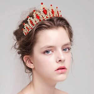 Chanaco Birthday Sash Princess Crown Birthday Girl Sash Tiaras for Women Red Rhinestones Headband Happy Birthday Decorations Birthday Party Supplies Gifts