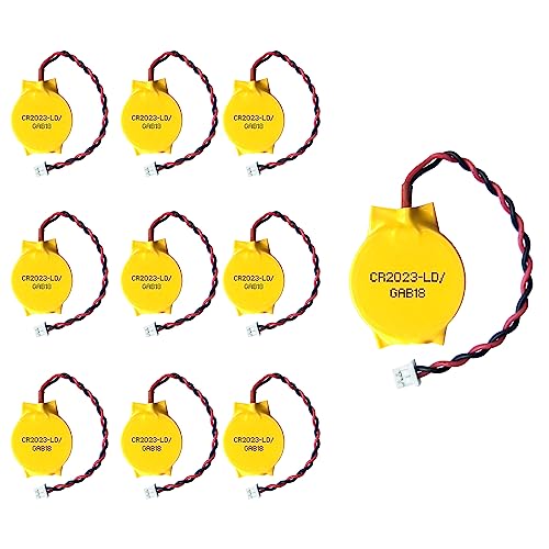 EEMB 10PACK CMOS Battery 3V CR2032 with Wire Leads and MOLEX Connector Computer Replacement Battery