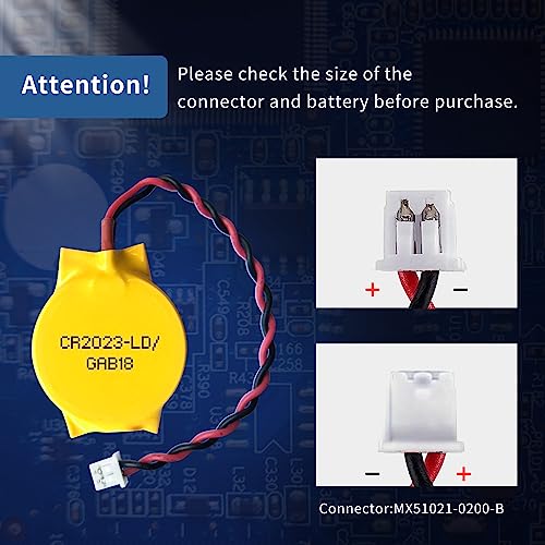 EEMB 10PACK CMOS Battery 3V CR2032 with Wire Leads and MOLEX Connector Computer Replacement Battery