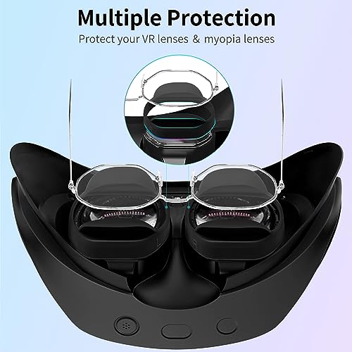 LEAPICVR Silicone Lens Spacer Ring for PS VR2, Glasses Protector Anti-Scratch Light-Proof Protect PSVR 2 Lenses Myopia Eyeglass Relieve Nose Pressure PS VR2 Accessories Adapter with Playstation VR2