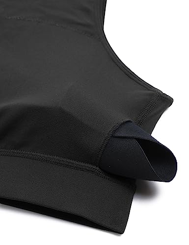 CRZ YOGA Butterluxe Womens One Shoulder Sports Bra - Sleeveless One Strap Low Impact Asymmetrical Workout Yoga Bra Black Medium