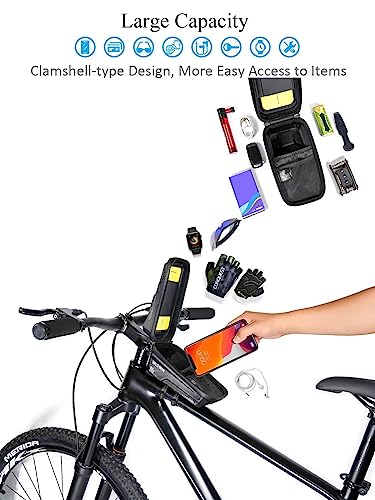 WILD MAN Bike Bag, Bicycle Bike Accessories for Cycling Biking, Bicycle Bike Phone Holder Mount Bag, Bike Bag for Bicycles, Mountain Bike Accessories for Adult Bikes for Cell Phone Under 6.7"