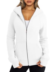 trendy queen womens zip up hoodies oversized sweatshirts fall outfits long sleeve fleece sweaters with pockets full zip winter jackets y2k clothes teen girls fashion