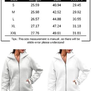 Trendy Queen Womens Zip Up Hoodies Oversized Sweatshirts Fall Outfits Long Sleeve Fleece Sweaters With Pockets Full Zip Winter Jackets Y2k Clothes Teen Girls Fashion