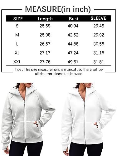 Trendy Queen Womens Zip Up Hoodies Oversized Sweatshirts Fall Outfits Long Sleeve Fleece Sweaters With Pockets Full Zip Winter Jackets Y2k Clothes Teen Girls Fashion