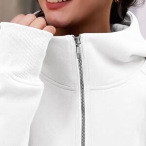 Trendy Queen Womens Zip Up Hoodies Oversized Sweatshirts Fall Outfits Long Sleeve Fleece Sweaters With Pockets Full Zip Winter Jackets Y2k Clothes Teen Girls Fashion