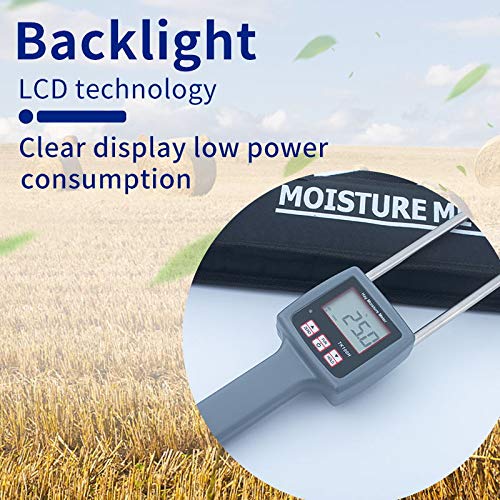 HOJILA TK100H Hay Moisture Meter for Cereal Straw, Forage Grass, Alfalfa, Leymus, Range 0-80%