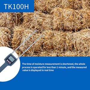 HOJILA TK100H Hay Moisture Meter for Cereal Straw, Forage Grass, Alfalfa, Leymus, Range 0-80%