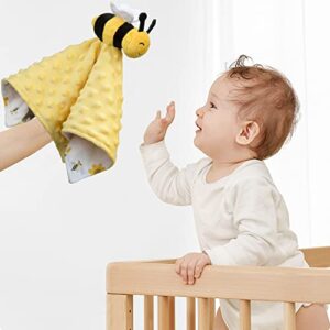 BORITAR Baby Security Blanket+Baby Blanket Soft Baby Lovey Unisex Lovey Baby Gifts for Newborn Boys and Girls Baby Snuggle Toy Baby Bee Stuffed Animal