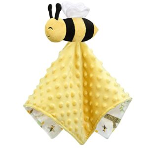 BORITAR Baby Security Blanket+Baby Blanket Soft Baby Lovey Unisex Lovey Baby Gifts for Newborn Boys and Girls Baby Snuggle Toy Baby Bee Stuffed Animal