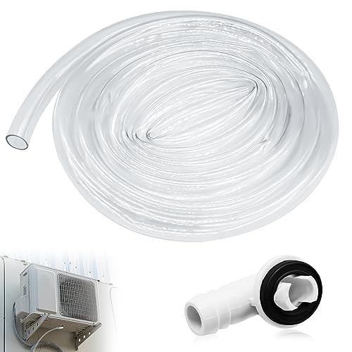 10Ft Portable Air Conditioner Drain Hose, 3/5 Inch Leakproof AC Drain Hose Kit, Universal AC Drain Hose Drain Pipe Replacement with Hose Connector and Clamp, Window Air Conditioner Unit Parts