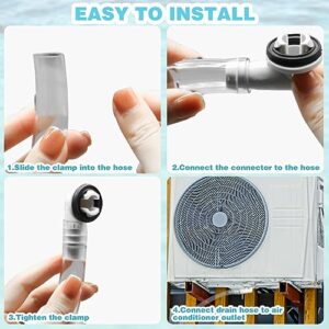 10Ft Portable Air Conditioner Drain Hose, 3/5 Inch Leakproof AC Drain Hose Kit, Universal AC Drain Hose Drain Pipe Replacement with Hose Connector and Clamp, Window Air Conditioner Unit Parts