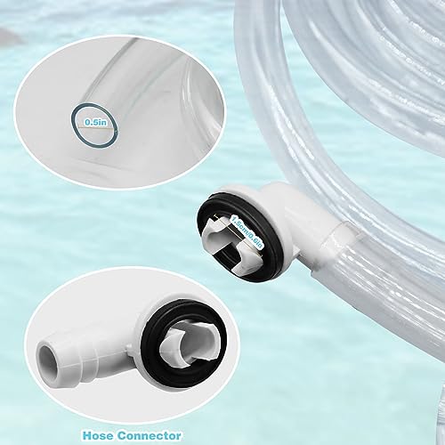 10Ft Portable Air Conditioner Drain Hose, 3/5 Inch Leakproof AC Drain Hose Kit, Universal AC Drain Hose Drain Pipe Replacement with Hose Connector and Clamp, Window Air Conditioner Unit Parts