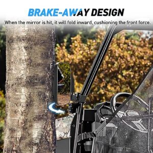 Nilight UTV Side Mirrors Compatible With 2015-2023 Polaris Ranger 1000 Can-Am Defender Maverick Trail Pro-Fit Cage Profiled Tube Adjustable Break-Away Rear View Mirror, 2 Years Warranty