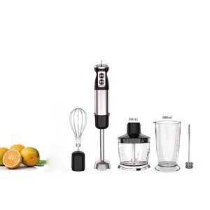 5 in 1 Immersion Hand Blender, 600W Powerful Heavy Duty Motor Stick Blender BPA Free 2 Speed Turbo Boost, Stainless Steel Blades with 600ml Measuring Cup for Kitchen Includes Whisk Attachment