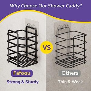 FAFOOU Shower Caddy Organizer 5 Pack, Self Adhesive Shower Shelves Basket for Bathroom Storage Home Decor, Shower Shelf for Inside Shower Rack, Wall Mounted RV Shower Accessories Shampoo Holder Black