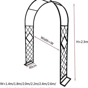 Metal Garden Arch Metal Garden Arbour Trellis Archway Rose Arch Wedding Archway Heavy Duty Strong Tubular Arbour Flower Stand with Base (Bronze W2.6xH2.3m/8.5x7.5ft)