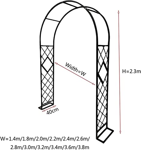 Metal Garden Arch Metal Garden Arbour Trellis Archway Rose Arch Wedding Archway Heavy Duty Strong Tubular Arbour Flower Stand with Base (Bronze W2.6xH2.3m/8.5x7.5ft)