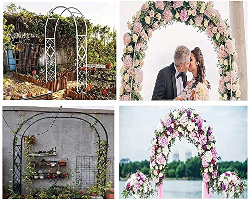 Metal Garden Arch Metal Garden Arbour Trellis Archway Rose Arch Wedding Archway Heavy Duty Strong Tubular Arbour Flower Stand with Base (Bronze W2.6xH2.3m/8.5x7.5ft)