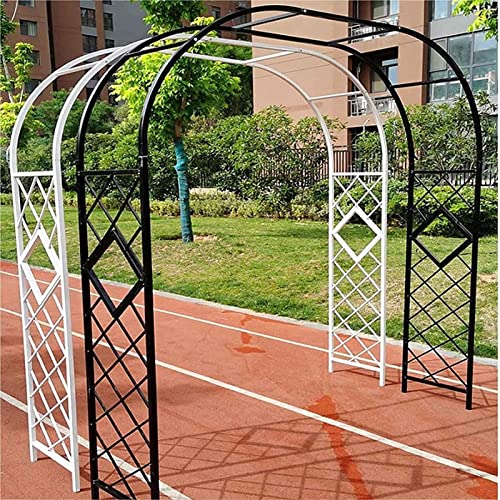 Metal Garden Arch Metal Garden Arbour Trellis Archway Rose Arch Wedding Archway Heavy Duty Strong Tubular Arbour Flower Stand with Base (Bronze W2.6xH2.3m/8.5x7.5ft)