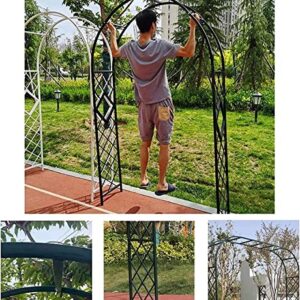 Metal Garden Arch Metal Garden Arbour Trellis Archway Rose Arch Wedding Archway Heavy Duty Strong Tubular Arbour Flower Stand with Base (Bronze W2.6xH2.3m/8.5x7.5ft)