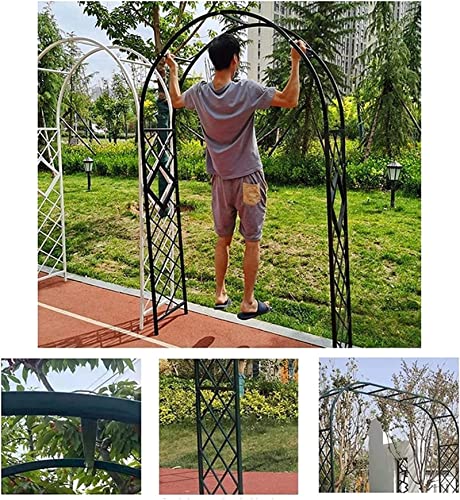 Metal Garden Arch Metal Garden Arbour Trellis Archway Rose Arch Wedding Archway Heavy Duty Strong Tubular Arbour Flower Stand with Base (Bronze W2.6xH2.3m/8.5x7.5ft)