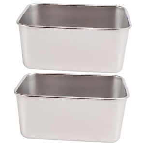 Hemoton Toast 2pcs Stainless Steel Square Box Non Stick Baking Pan Stainless Steel Food Containers Baking Dishes for Oven with Lids Baking s Bread Holder Organizer Cake Box Bread Box