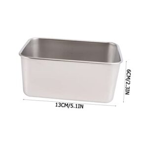 Hemoton Toast 2pcs Stainless Steel Square Box Non Stick Baking Pan Stainless Steel Food Containers Baking Dishes for Oven with Lids Baking s Bread Holder Organizer Cake Box Bread Box