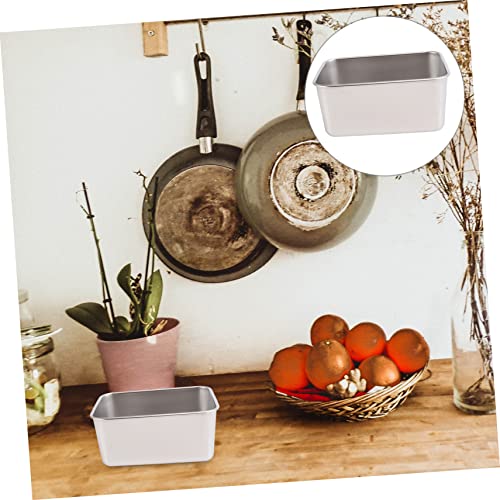 Hemoton Toast 2pcs Stainless Steel Square Box Non Stick Baking Pan Stainless Steel Food Containers Baking Dishes for Oven with Lids Baking s Bread Holder Organizer Cake Box Bread Box