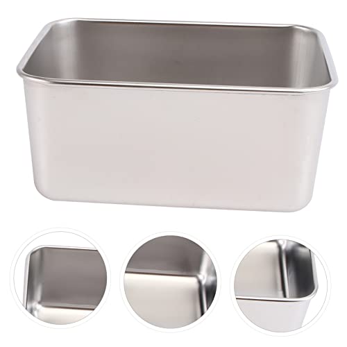 Hemoton Toast 2pcs Stainless Steel Square Box Non Stick Baking Pan Stainless Steel Food Containers Baking Dishes for Oven with Lids Baking s Bread Holder Organizer Cake Box Bread Box