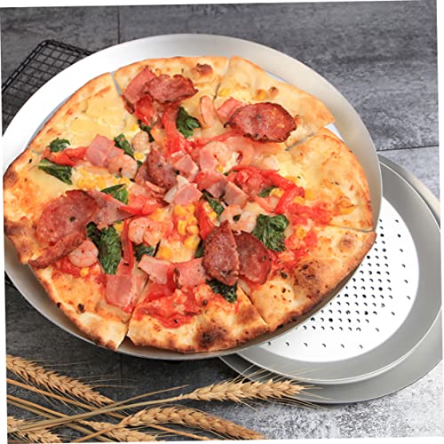 UPKOCH 1 PC Pizza Pan Bread Oven Non Stick Baking Sheet Round Baking Pan Pizza Pans with Pie Crisper Tray Alloy Pizza Platter Perforated Pizza Bakeware Household Oven Tray Baking Tray Can