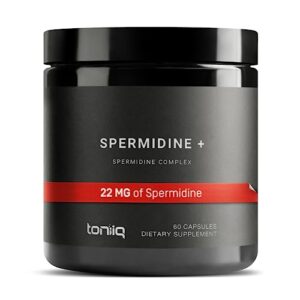 22mg ultra concentrated spermidine supplement - 3rd party tested spermidine supplements for men and women - rice germ extract and trihydrochloride complex blend - 60 vegetarian capsules - 30 servings