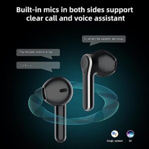 RETROQ J101 Wireless Earbuds HiFi Sound Bluetooth Headphones ENC Noise Cancelling Earphones for HD Calls Comfort Fit Bluetooth Ear Buds with IPX6 Waterproof for iPhone Android (White)