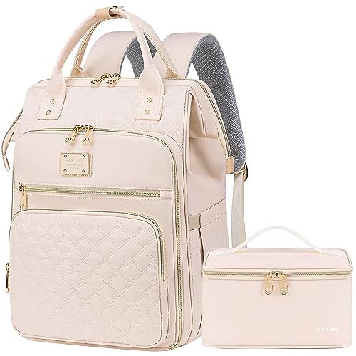 Weitars Lunch Backpack For Women,15.6 Inch Laptop Backpack For Women Backpack, Travel Backpack,Work Backpack For Women (Beige)