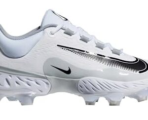 Nike Alpha Huarache Elite 4 Low MCS FD6255-100 White-Grey-Black Men's Baseball Cleats 11.5 US