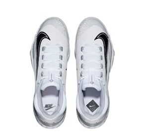 Nike Alpha Huarache Elite 4 Low MCS FD6255-100 White-Grey-Black Men's Baseball Cleats 11.5 US