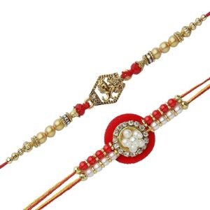 set of 2 rakhi for brother rakhi thread for bhai bhabhi bhaiya bhabhi and bhatiji veera raksha bandhan rakhi gift pack set dora bracelet kalwa for brother sister indian traditional festival rakhi