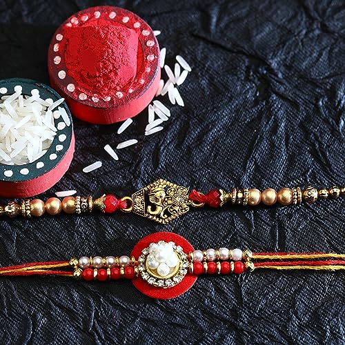 Set of 2 Rakhi for Brother Rakhi Thread for Bhai Bhabhi Bhaiya Bhabhi and Bhatiji veera Raksha Bandhan Rakhi gift Pack Set Dora Bracelet Kalwa for Brother Sister Indian Traditional Festival Rakhi