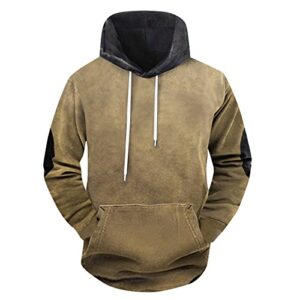 men hoodies long sleeve hooded with big pockets drawstring graphic big and tall casual pullovers lightweight oversized hoodies clothes outfits sudaderas para hombre con capucha b-khaki 3xl w0054