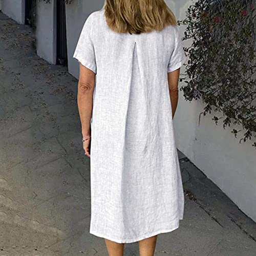 DUOWEI Underneath Clothes Women's Sleeve Pockets Soild Short Loose Casual Dress O-Neck Womens Graphic Long Sleeve T Shirts